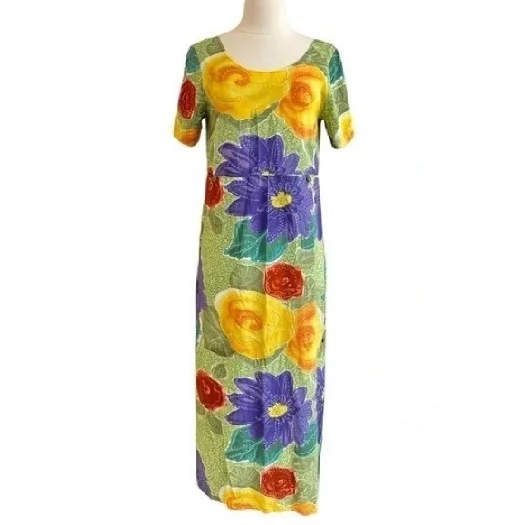 Jams World | Dresses | Vintage Jams World Floral Hawaiian Midi Dress ...